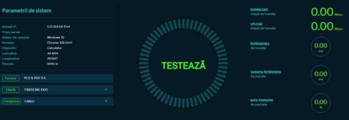 Test de Viteza internet DIGI fibra optica - expoMedia